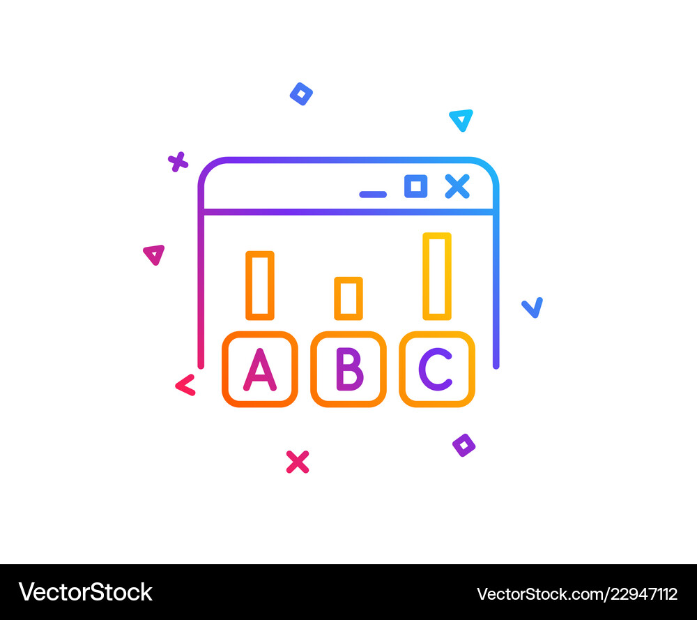 Survey results line icon best answer sign Vector Image