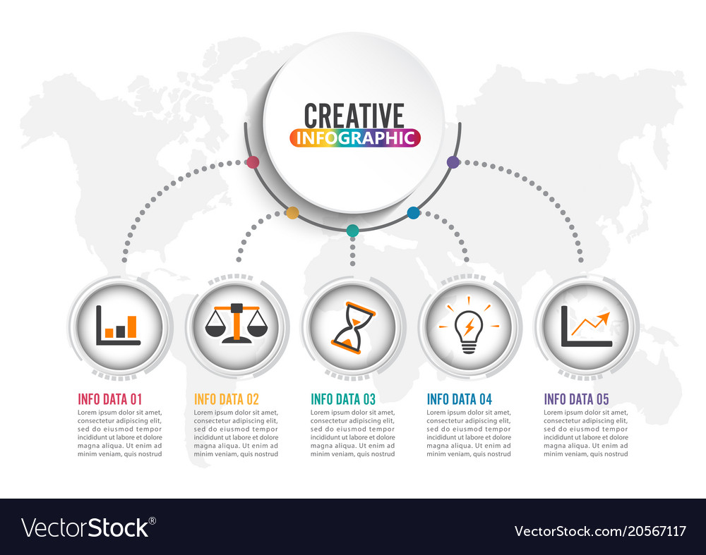 Abstract Infographics Number Options Template Vector Image