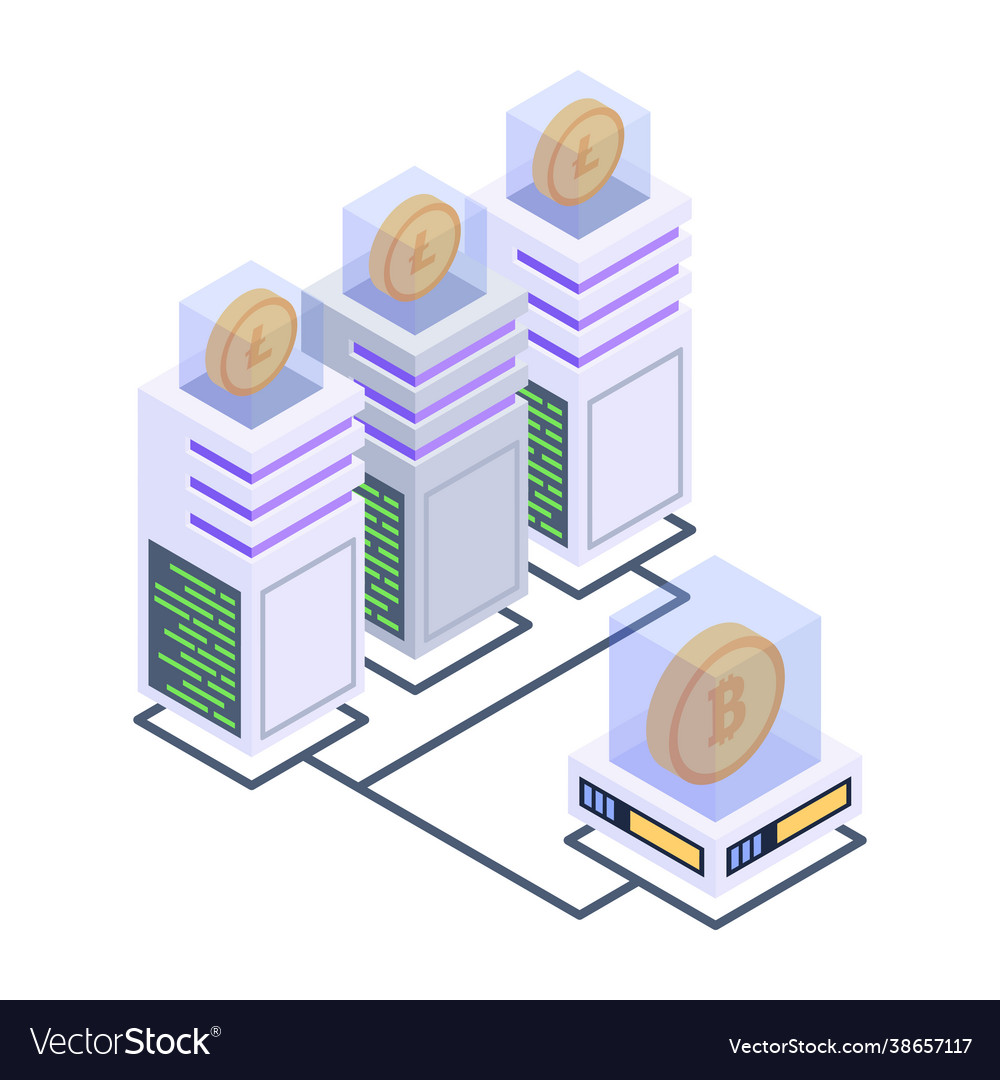 Bitcoin network Royalty Free Vector Image - VectorStock