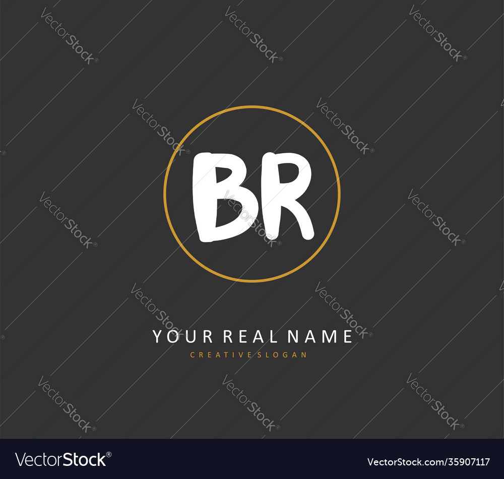 Br initial letter handwriting and signature logo Vector Image