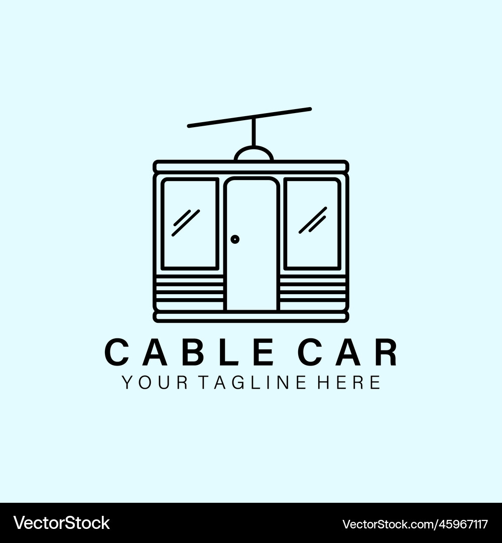 Cable car line art minimalist logo design creative