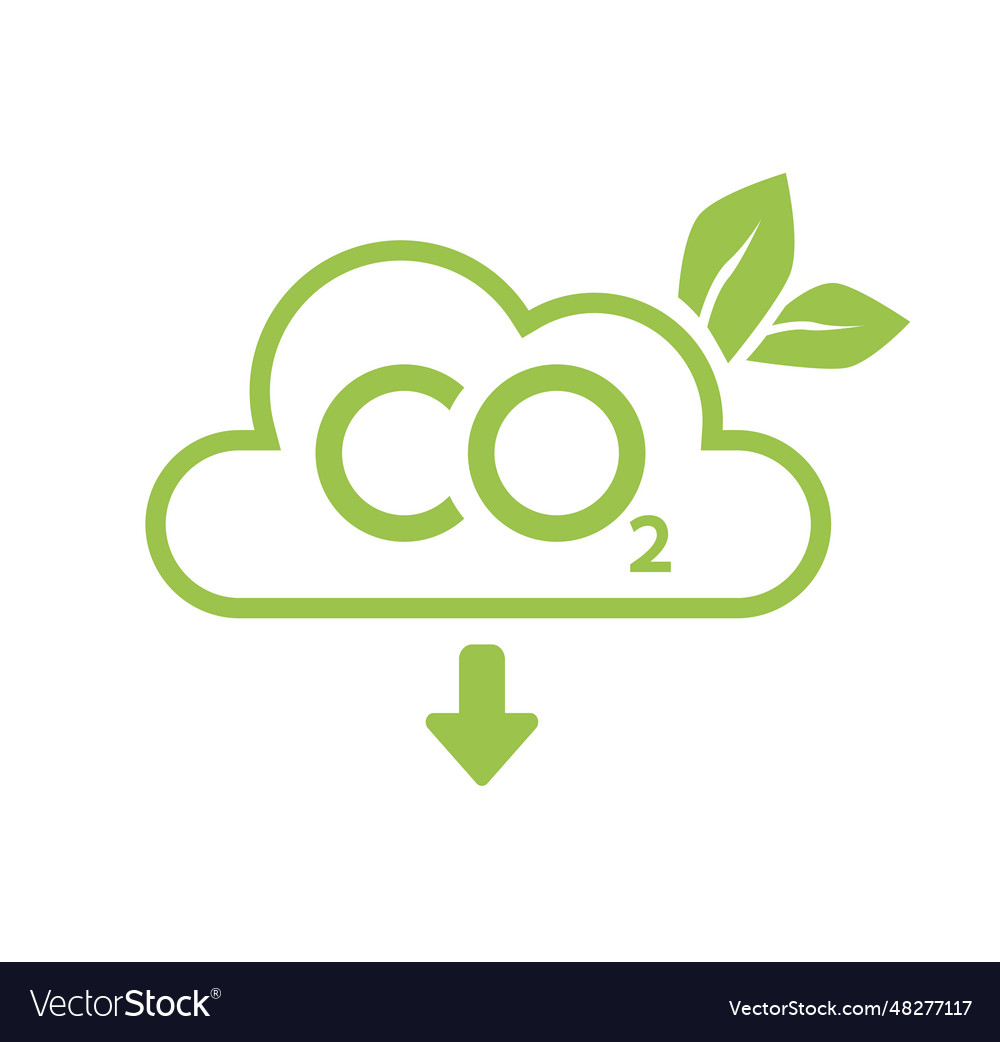 Co2 neutral icon carbon gas emission reduction Vector Image