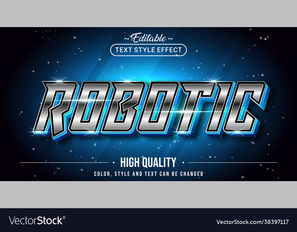 Editable text style effect - robotic Royalty Free Vector