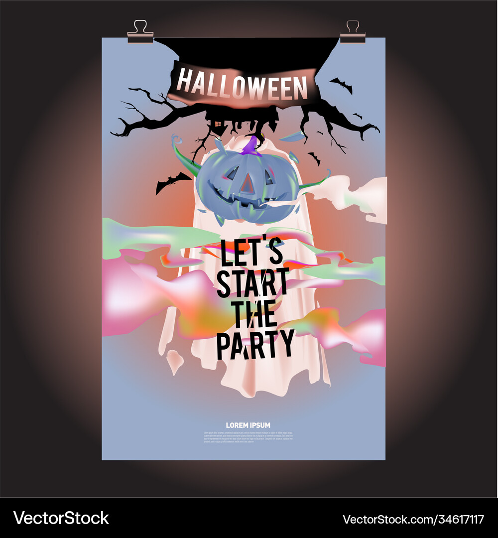 Happy halloween poster party Royalty Free Vector Image