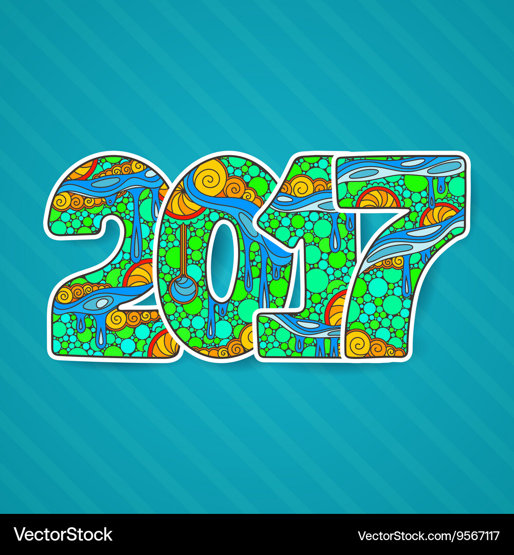 Happy new year 2017 celebration number Royalty Free Vector