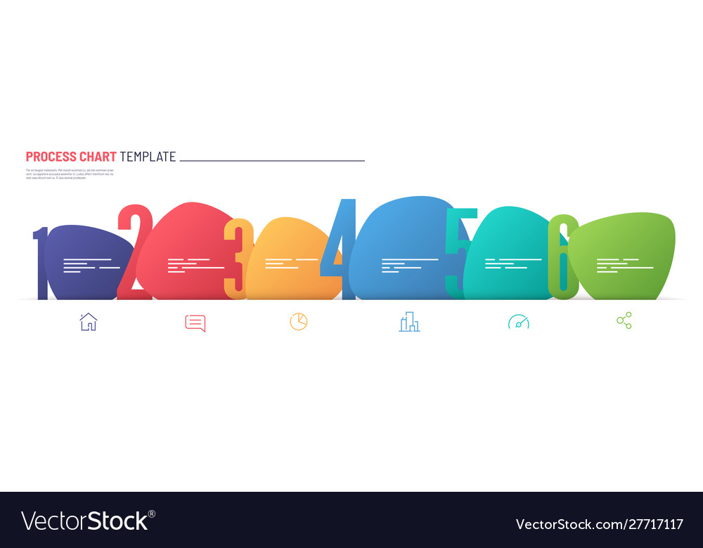 Infographic numbered process chart template Vector Image Infographic numbered process chart template Vector Image