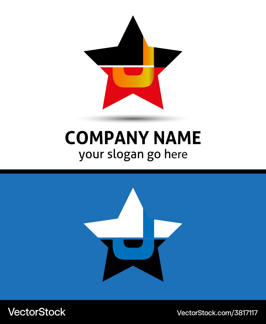 Letter j logo with star icon Royalty Free Vector Image