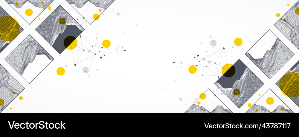 Modern science or technology elements in square Vector Image