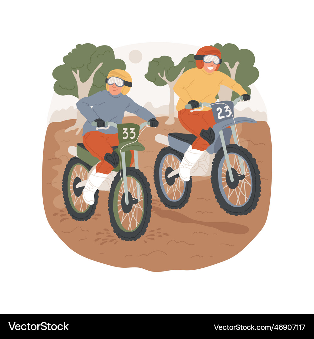 Motocross isolated cartoon Royalty Free Vector Image