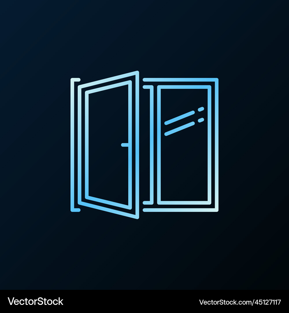 Open window outline concept blue colorful icon Vector Image
