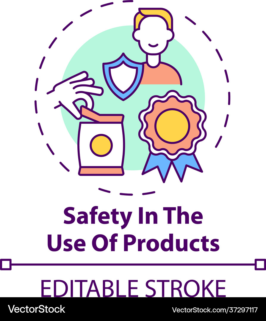 Safety in products use concept icon Royalty Free Vector
