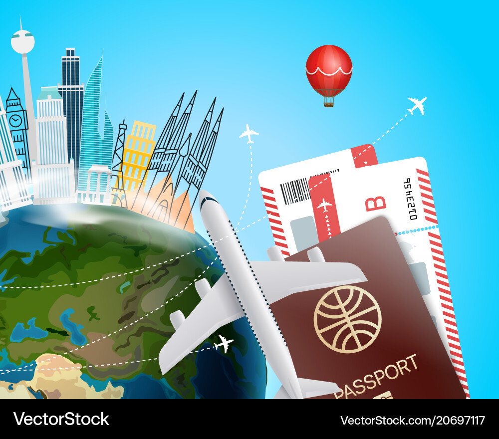 Travel destination concept with the bag Royalty Free Vector