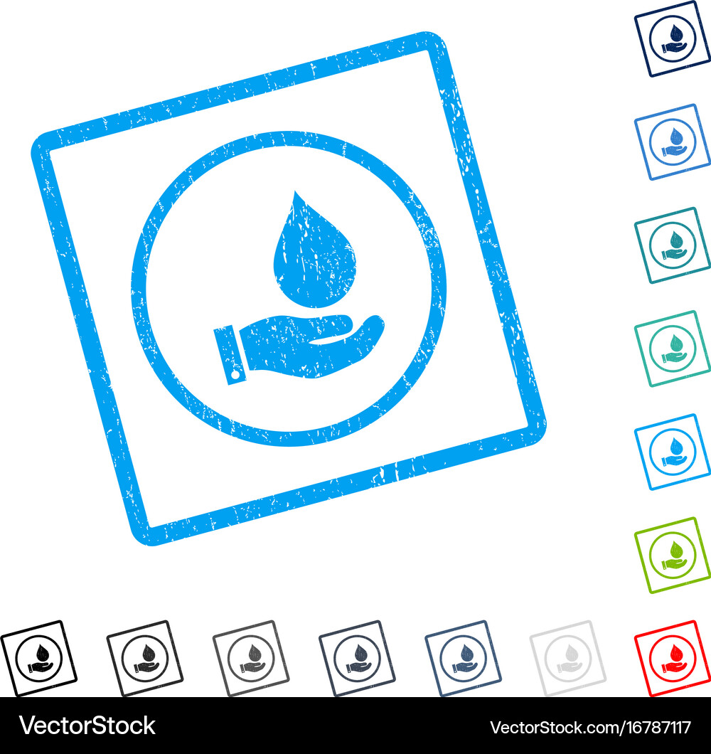 Water service icon rubber watermark Royalty Free Vector