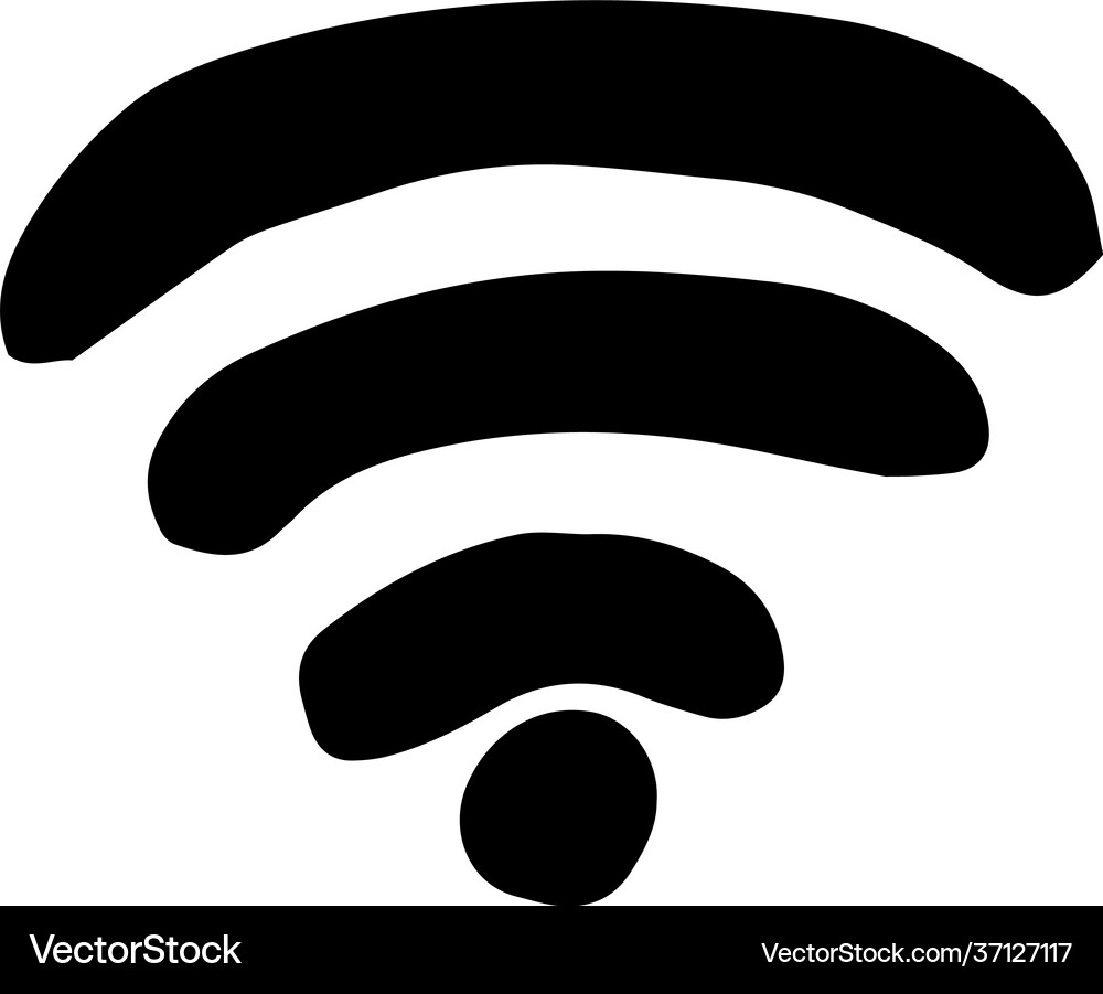 Wi-fi indicator icon sticker sketch hand drawn Vector Image