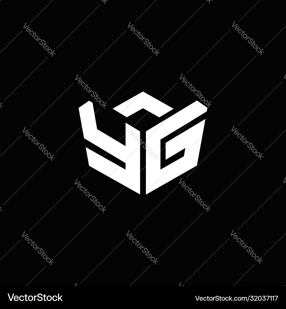 Yg logo monogram with emblem style ribbon design Vector Image