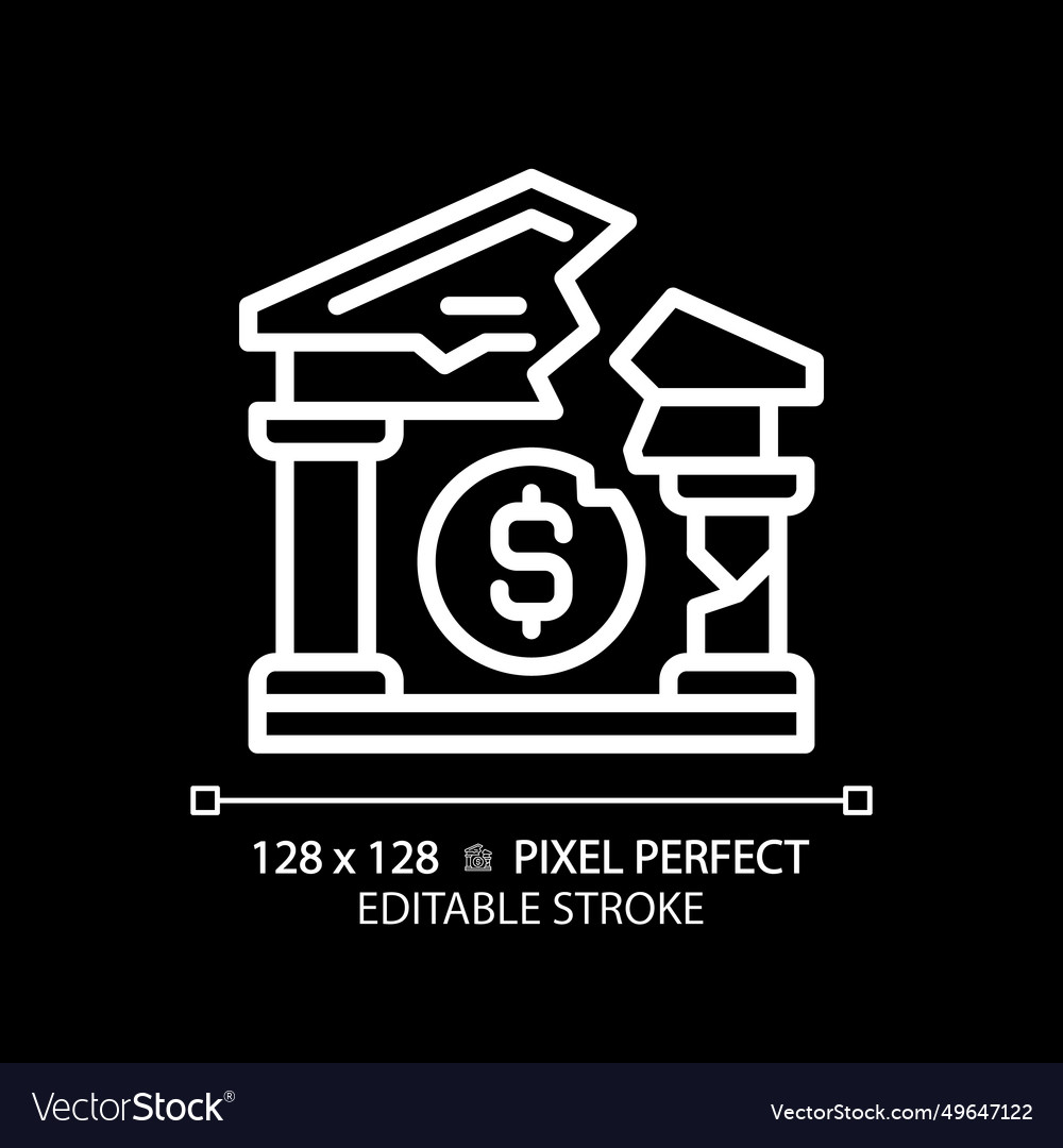 2d thin linear pixel perfect simple white bank Vector Image