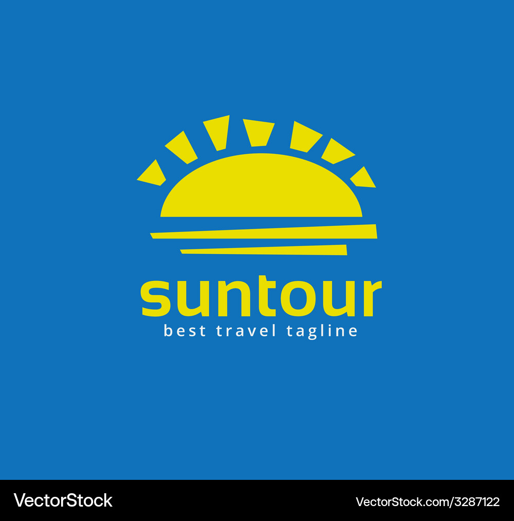 Abstract travel sun logo icon concept logotype Vector Image