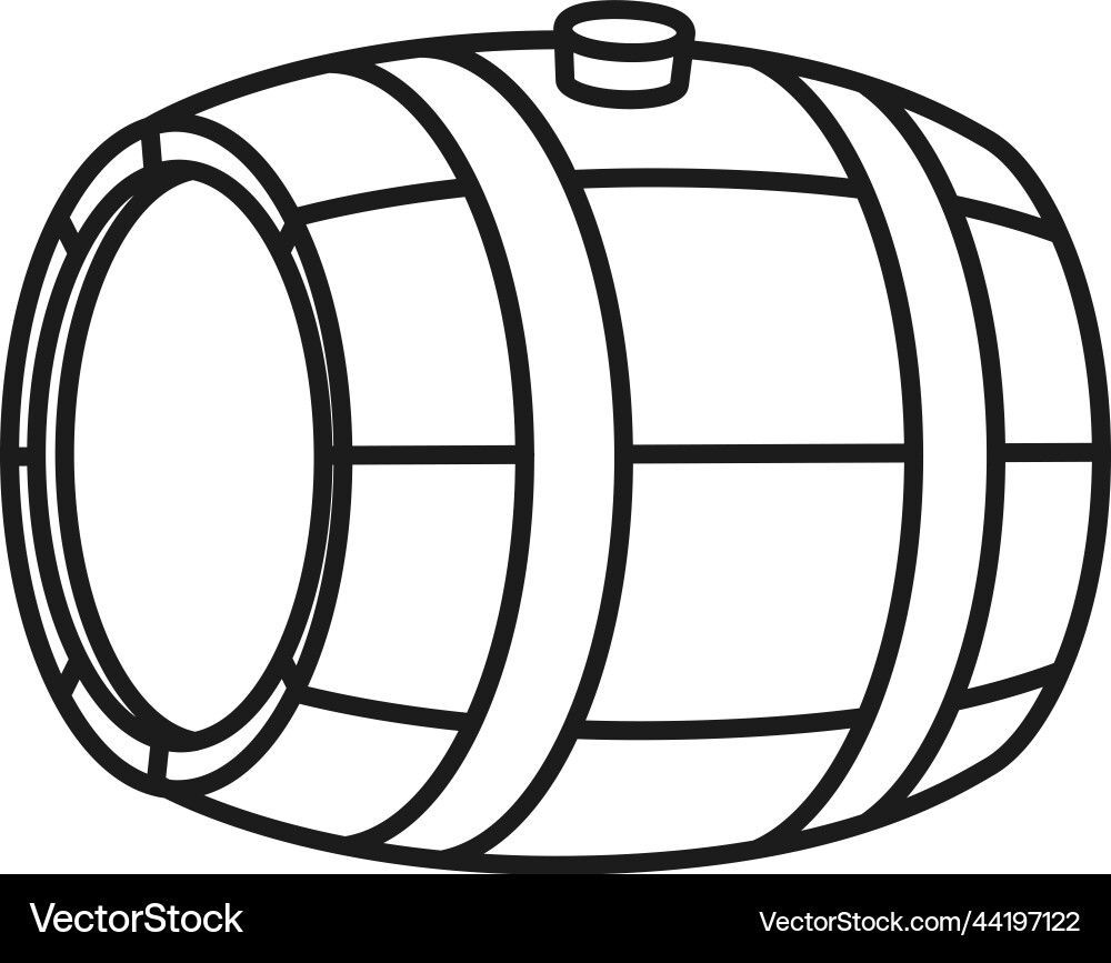 Barrel symbol wooden beverage container line icon Vector Image