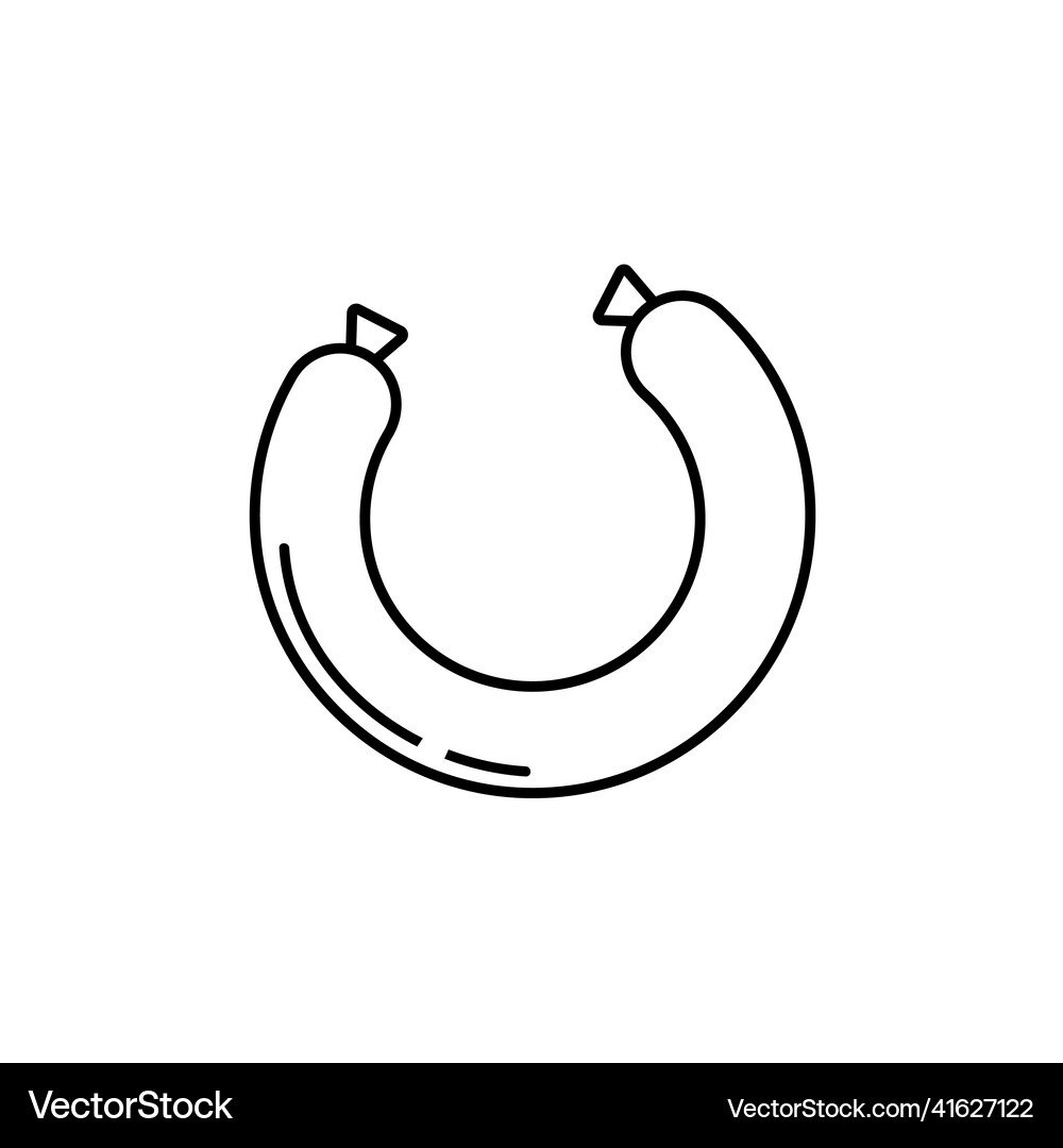 Black line sausage icon isolated on white Vector Image