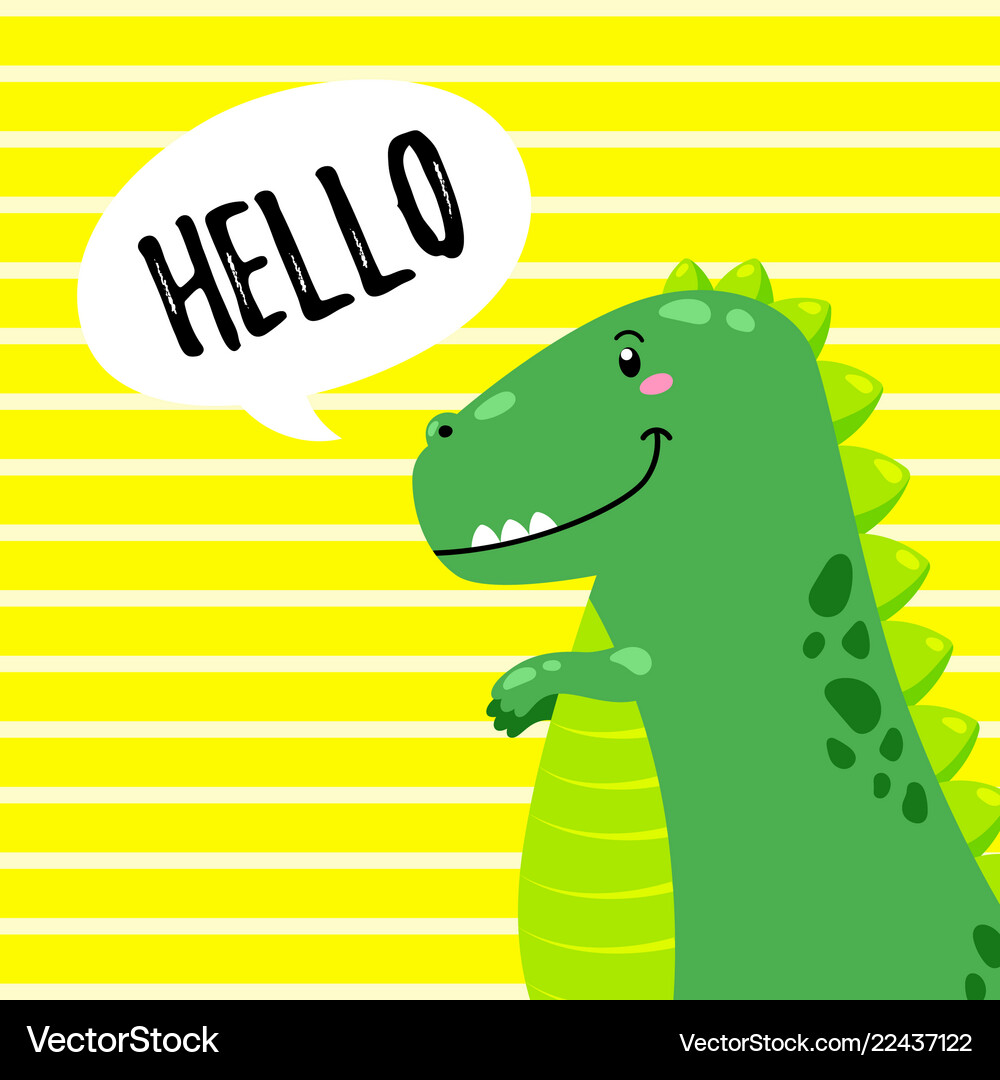 Cartoon cute doodle dinosaur Royalty Free Vector Image