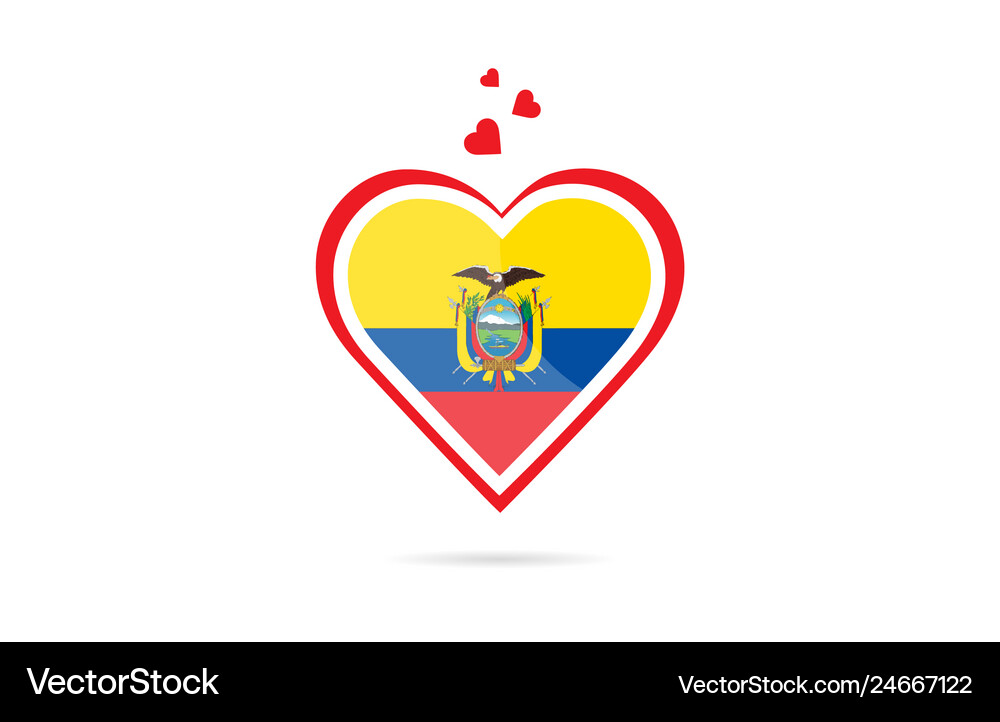 Ecuador country flag inside love heart creative Vector Image