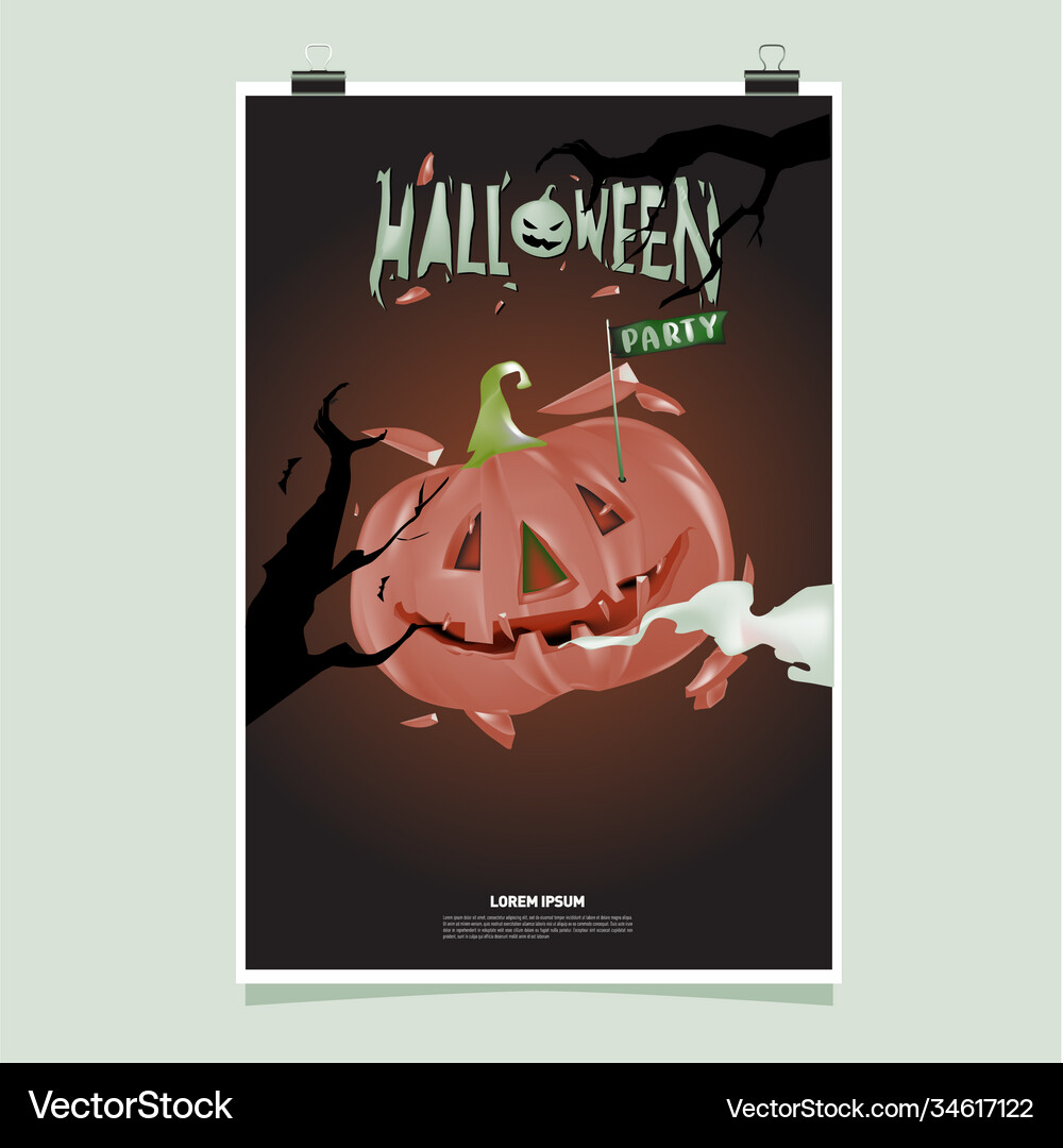 Happy halloween poster party Royalty Free Vector Image