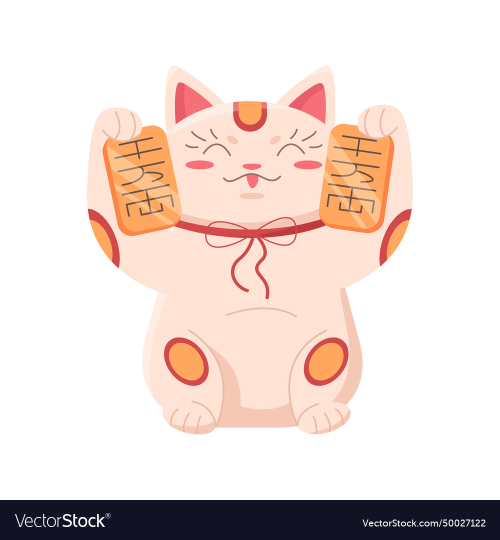 Maneki neko cat Royalty Free Vector Image - VectorStock