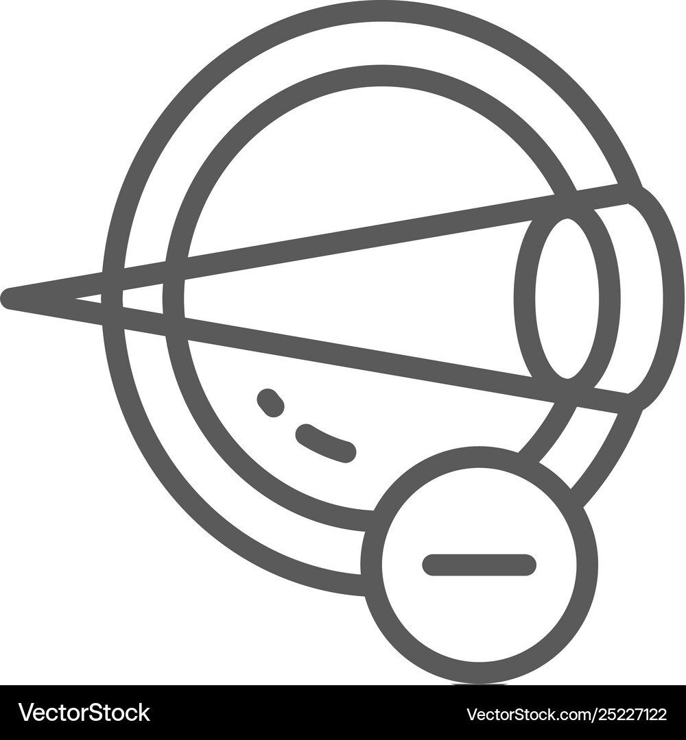 Myopia eye disease astigmatism line icon Vector Image