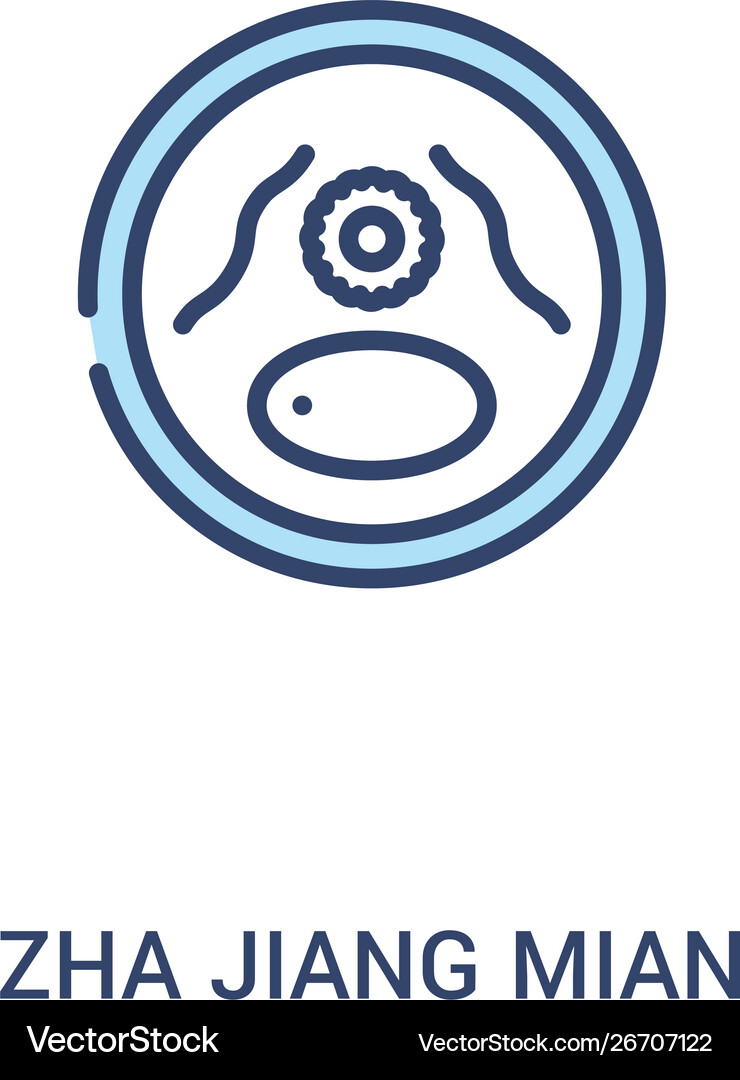 Zha jiang mian concept 2 colored icon simple line Vector Image