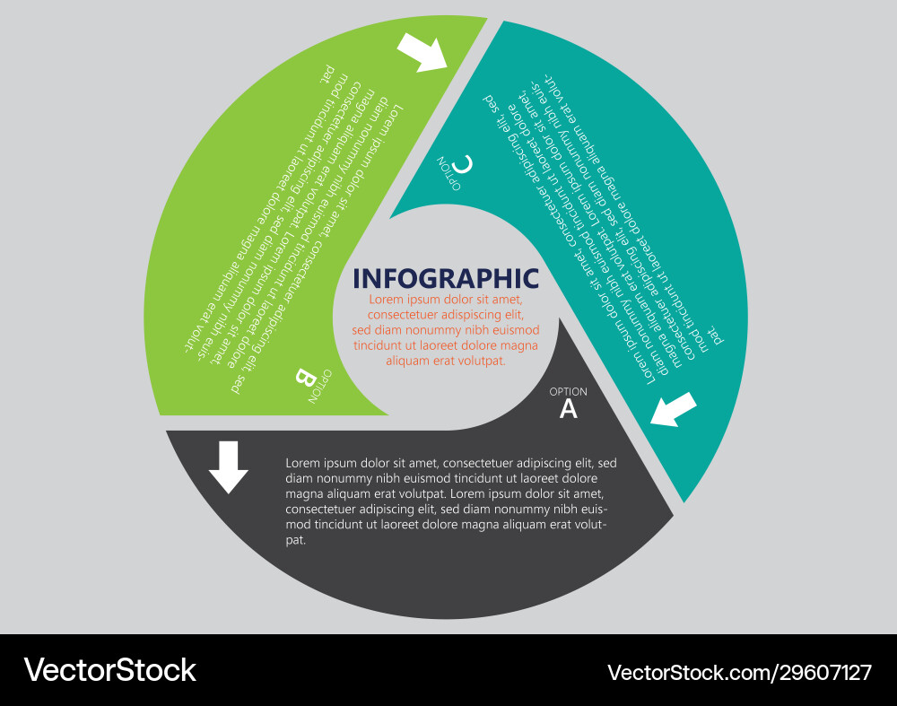 Aperture 3 blades infographic diagram Royalty Free Vector