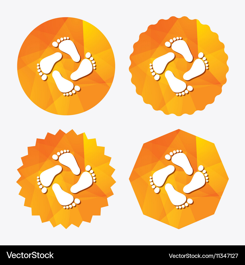 Baby footprints icon child barefoot steps Vector Image