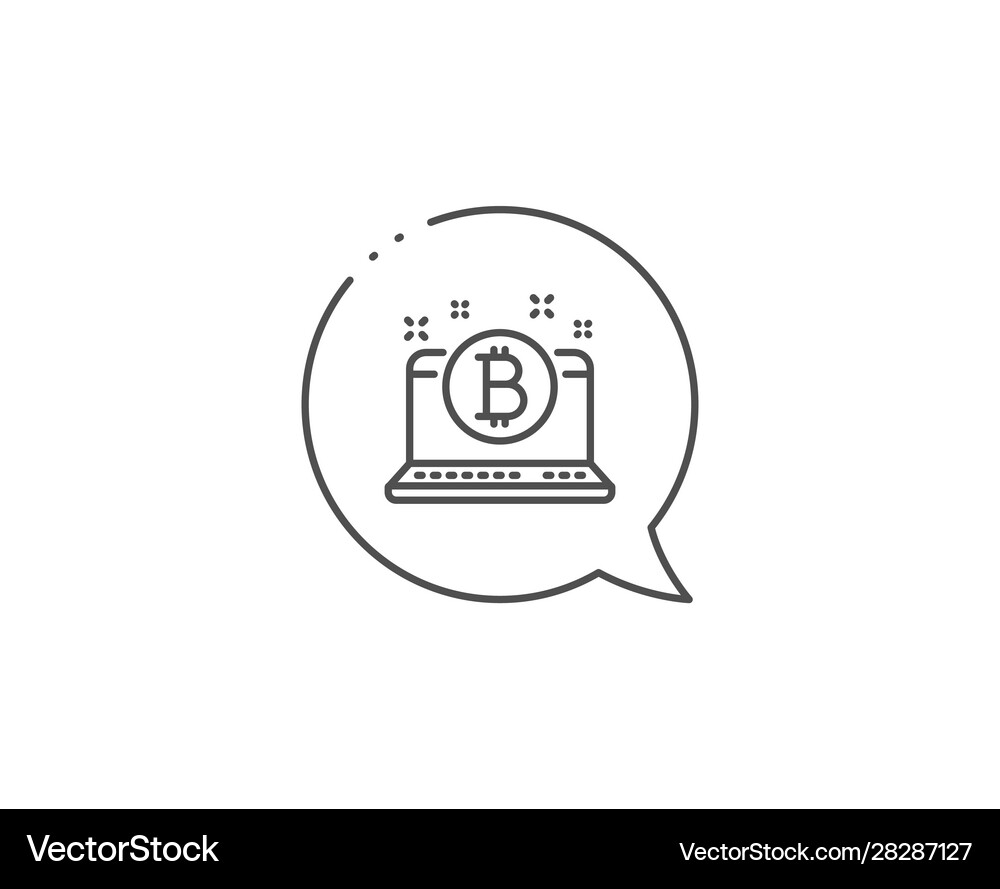 Bitcoin line icon cryptocurrency coin sign Vector Image