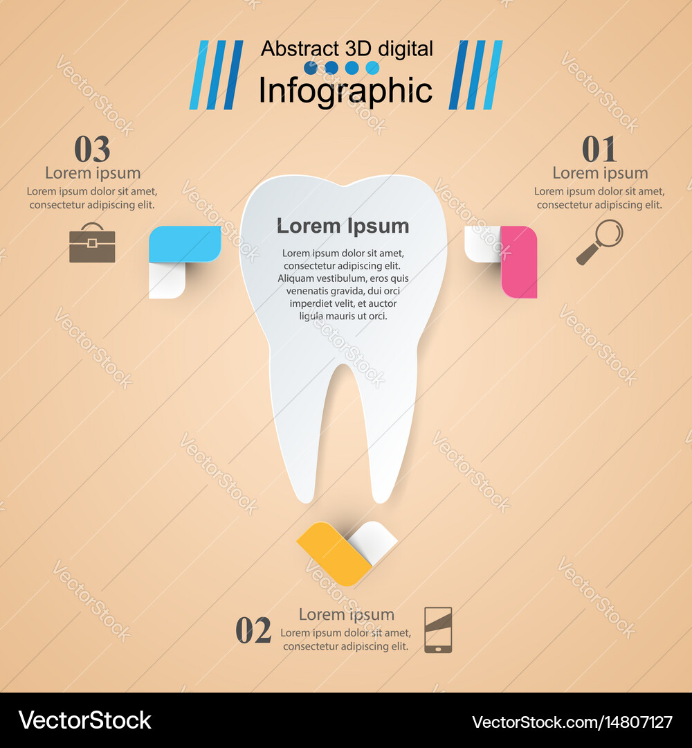 Business infographics tooth icon Royalty Free Vector Image