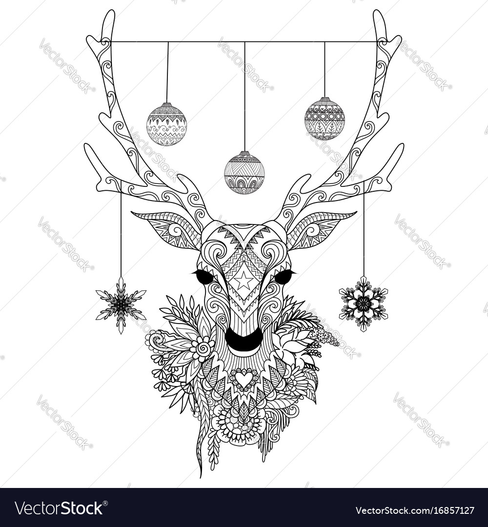 Christmas deer Royalty Free Vector Image - VectorStock