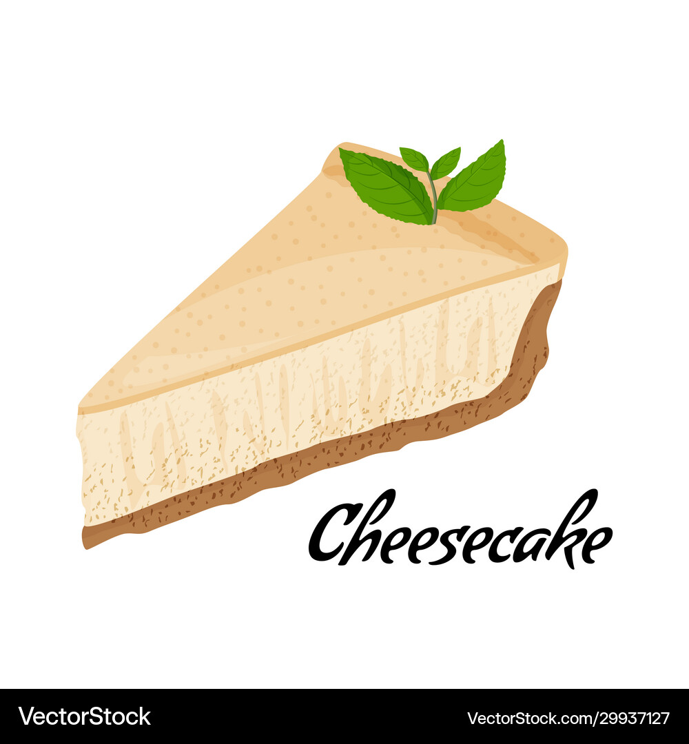 Classic cheesecake dessert sweet Royalty Free Vector Image