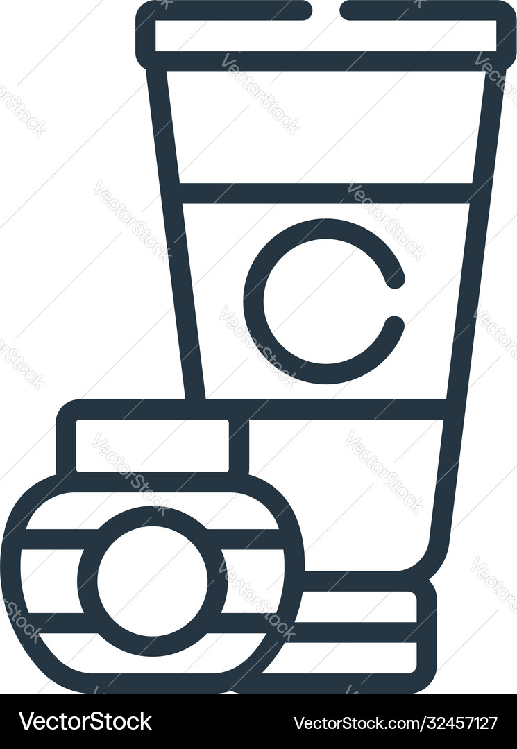 Cream icon isolated on white background outline Vector Image