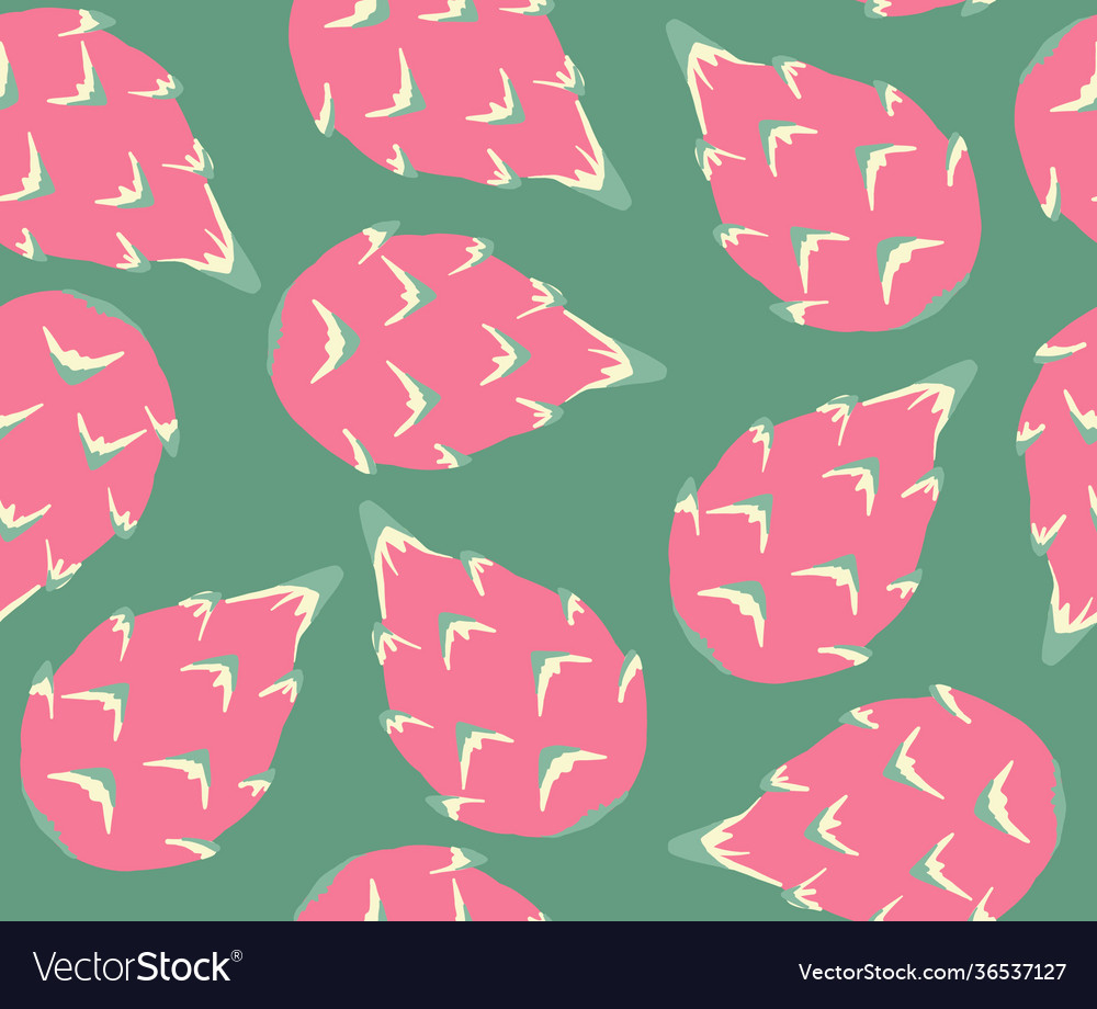 Dragon fruit seamless pattern Royalty Free Vector Image