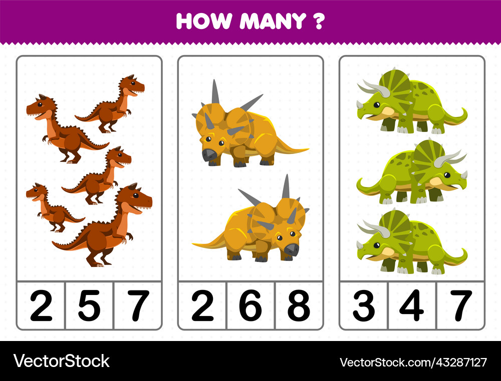 Education game for children counting how many Vector Image