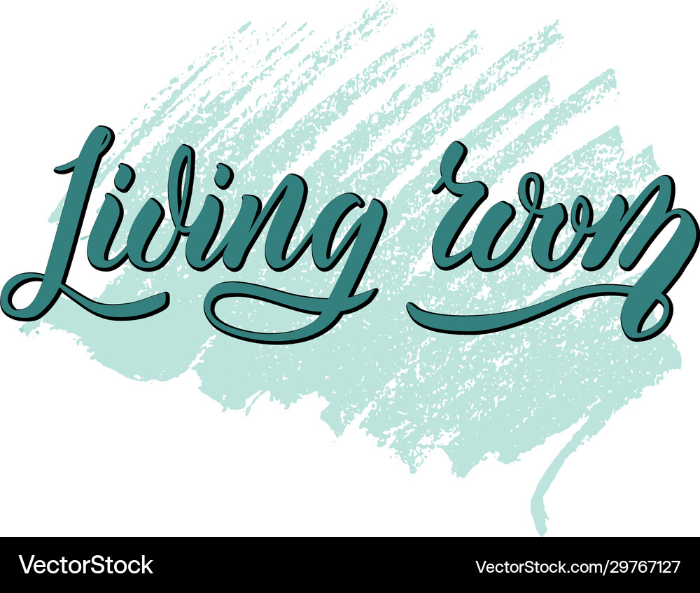 Living room lettering Royalty Free Vector Image