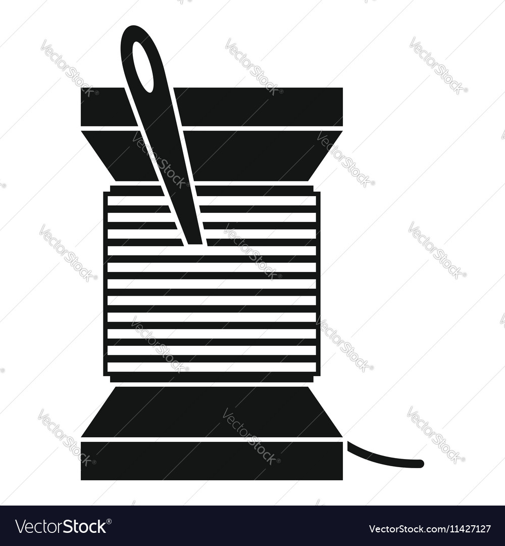 Needle and thread icon simple style Royalty Free Vector