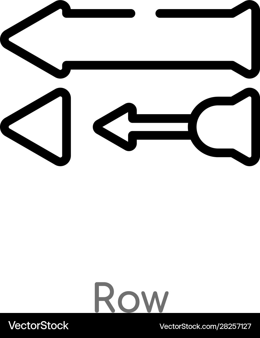 Outline row icon isolated black simple line Vector Image