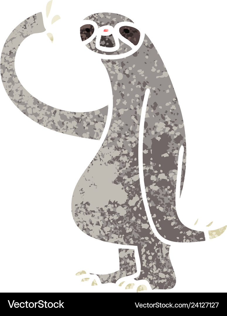 Quirky retro style cartoon sloth Royalty Free Vector Image