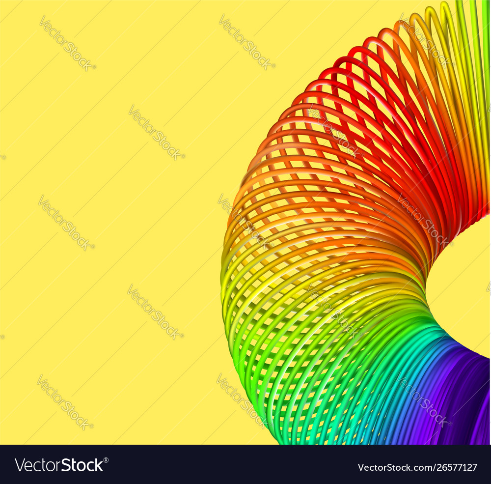 Rainbow spiral spring on Royalty Free Vector Image