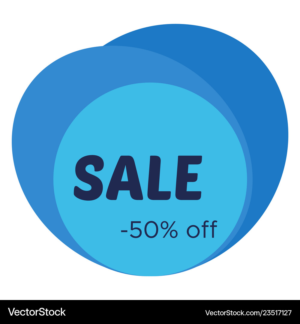 Sale sticker with abstract blue geometric forms Vector Image