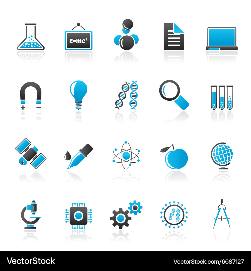 Science Research and Education Icons Royalty Free Vector