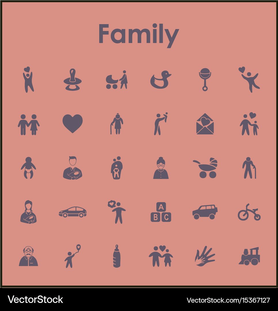 Set family simple icons Royalty Free Vector Image