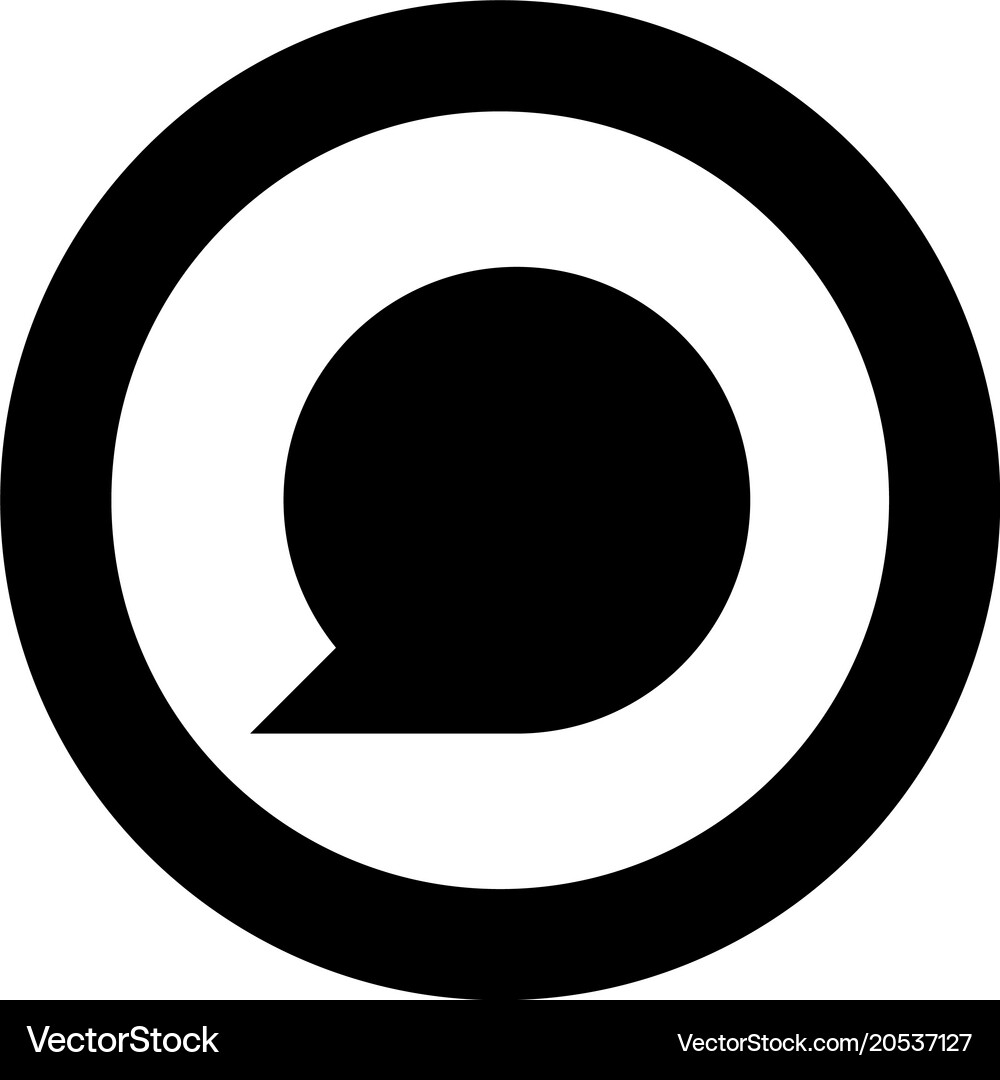 Sign commentary black icon in circle Royalty Free Vector
