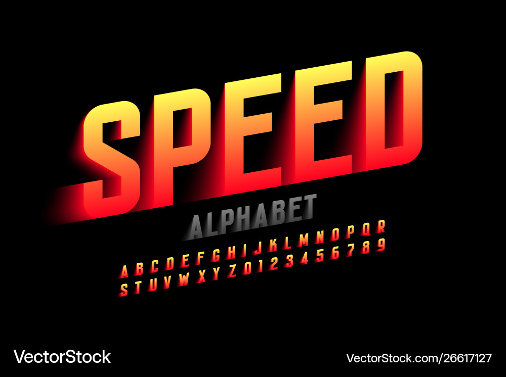 Speed style font design alphabet letters Vector Image