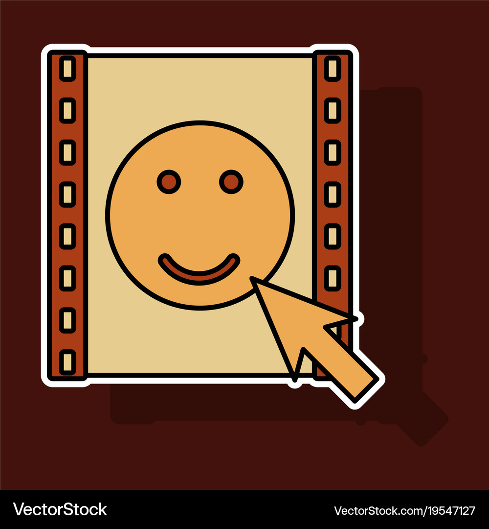 Sticker play sign flat style icon on background Vector Image