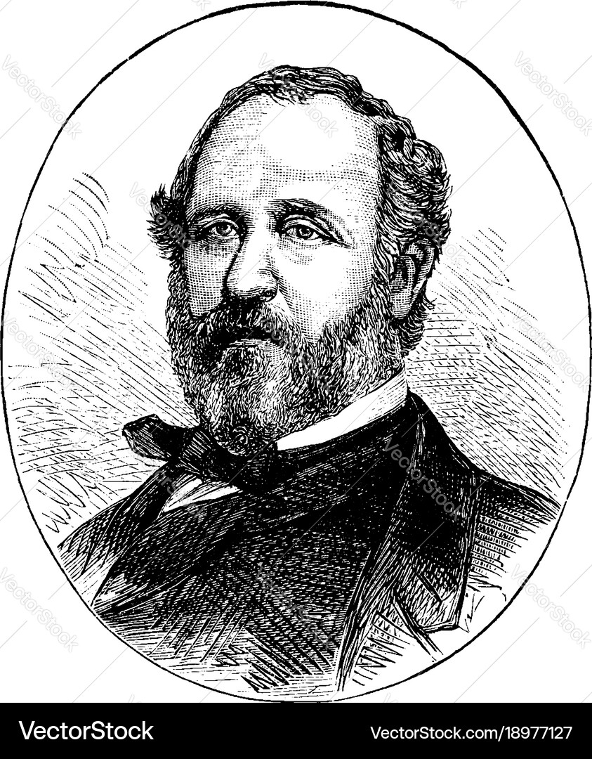 William marcy tweed vintage Royalty Free Vector Image